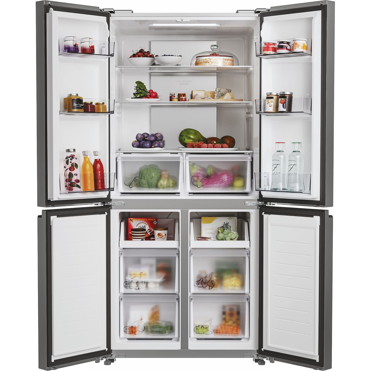 Hoover HHCR3818ENPL 83cm Frost Free American Fridge Freezer Inox E ...