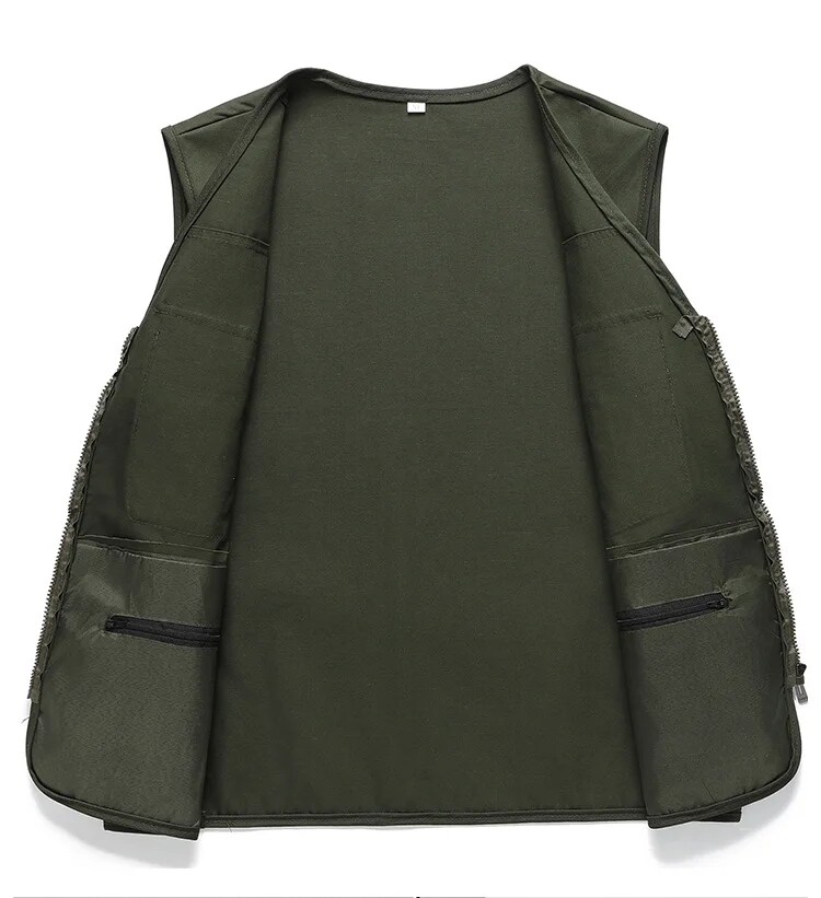 Mens Cargo Vest Multi Pocket Utility Fishing Hiking Camping Gilet ...