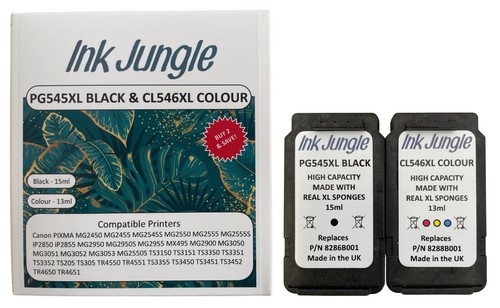 PG545XL Black CL546XL Colour Ink Cartridge For Canon TS3450 TS3451 ...