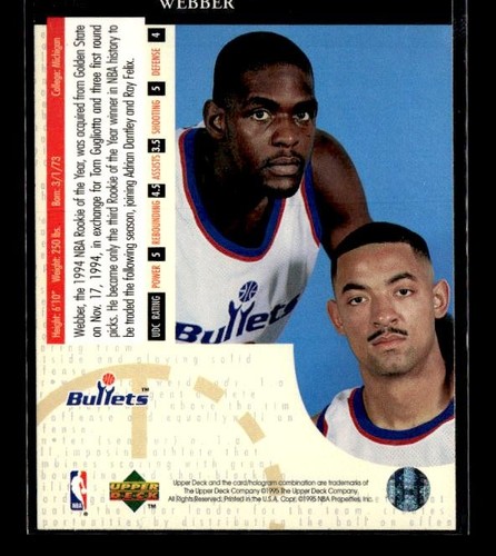 1994-95 Upper Deck #SE179 Chris Webber Special Edition Washington ...