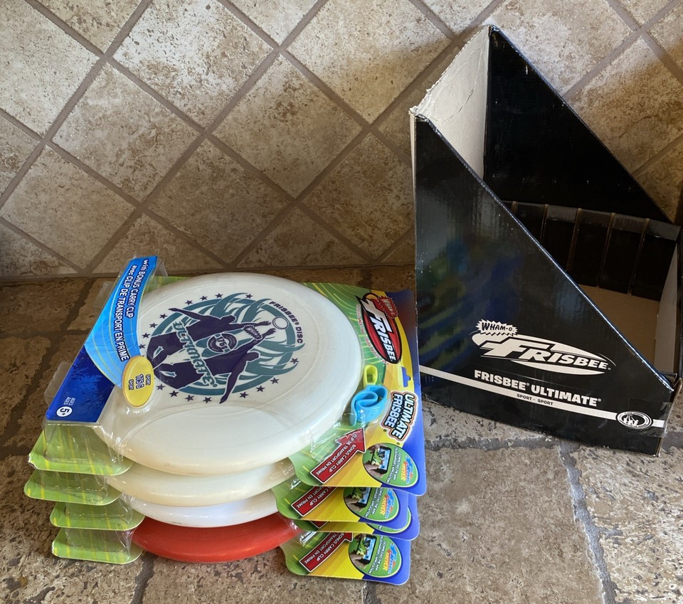 Wham-O Frisbee Lot Of 4 W/Display Box 10" Plastic The Ultimate Sport | eBay