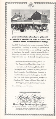 1968 Brooks Brothers: Gift Certificates Vintage Print Ad | eBay