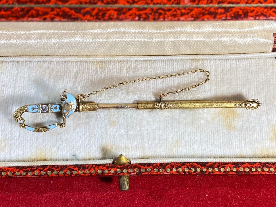 Antique Victorian 18K Gold 18 KT Gold Sword Pin Sword Stick Pin ...