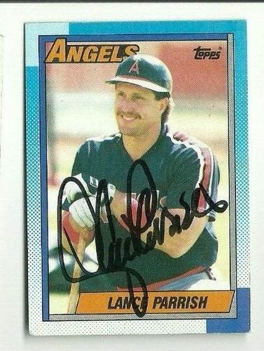 Lance Parrish 1990 Topps autographed auto signed card Angels | eBay