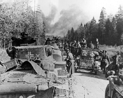 German Armored Units awaits word to attack, Panzer Tank 8x10 WWII Photo ...