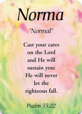 Norma "Normal" Keepsake Name Meaning Card with Verse | eBay
