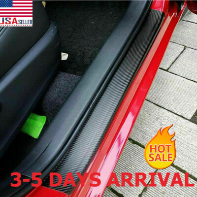 4&Accessories Carbon Fiber Car Scuff Plate Door Sill 4D Sticker ...