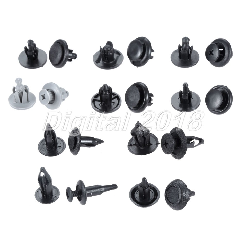 100x Mixed Trunk Screw Rivets Set Auto Car Bumper Fender Fastener ...