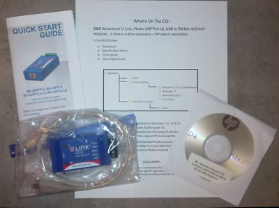 ADVANTECH USPTL4-LS / BBUSPTL4LS ULINX RS-422/485 USB ADAPTER. TESTED ...