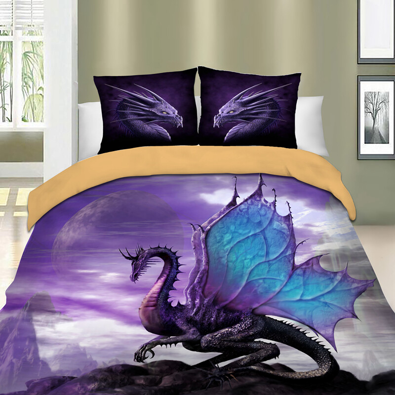 Dragon Doona/Quilt/Duvet Cover Set Single Queen King Size Bed Animal ...