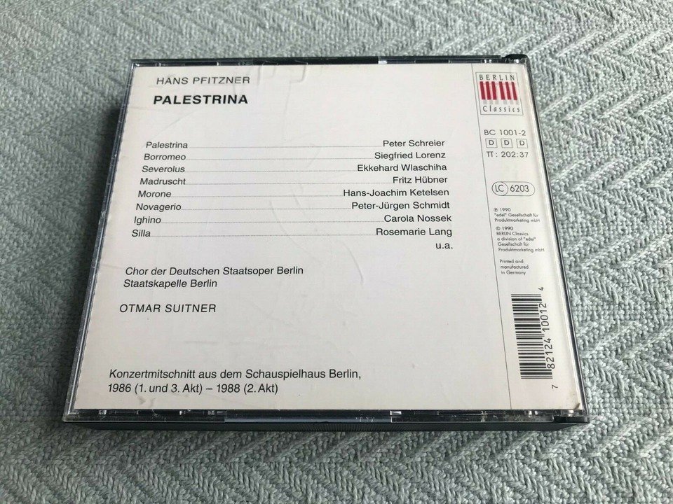 Palestrina by HANS PFITZNER (CD, 3 Discs,1994, BERLIN CLASSICS ...