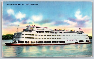 SS Admiral St Louis MO Excursion Steamer Mississippi Postcard Unposted ...