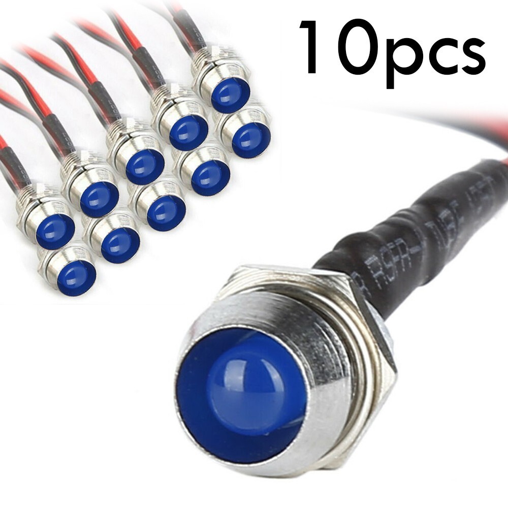 Small Indicator 10pcs Pilot 20cm Wire Water-Proof 8mm Accessories Blue ...