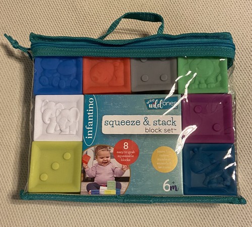 Infantino Squeeze and Stack Block Set Numbers Animals Shapes Colors ...
