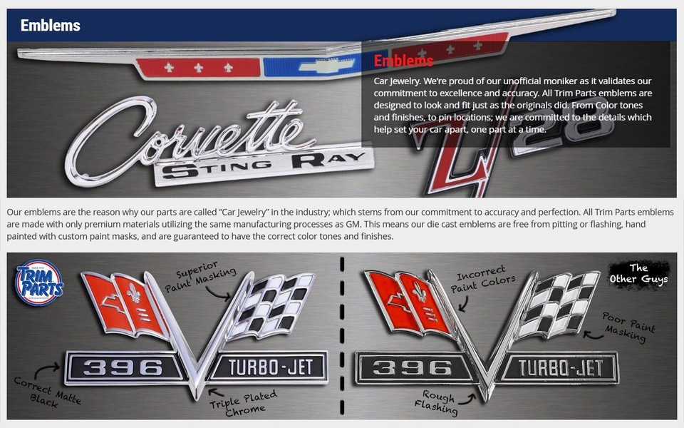 NEW Trim Parts Rear Quarter Panel Crossed-Flag Emblem PAIR / FOR 1959 ...