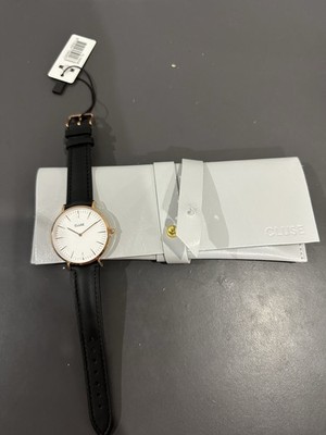 Brand New - CLUSE CL 18008 Leather La Boheme Black Wristwatch rose gold ...