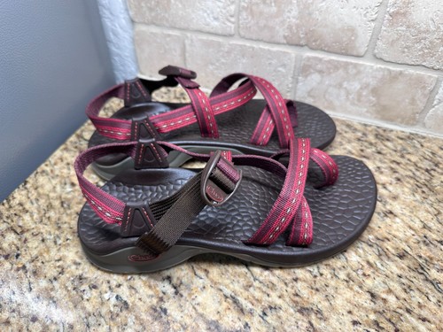 Chaco Vibram Sandals Women Size 9 Updraft Diamond Row Vibram Red Brown ...