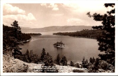 Postcard CA Emerald Bay from Inspiration Point Resort Lake Tahoe ...