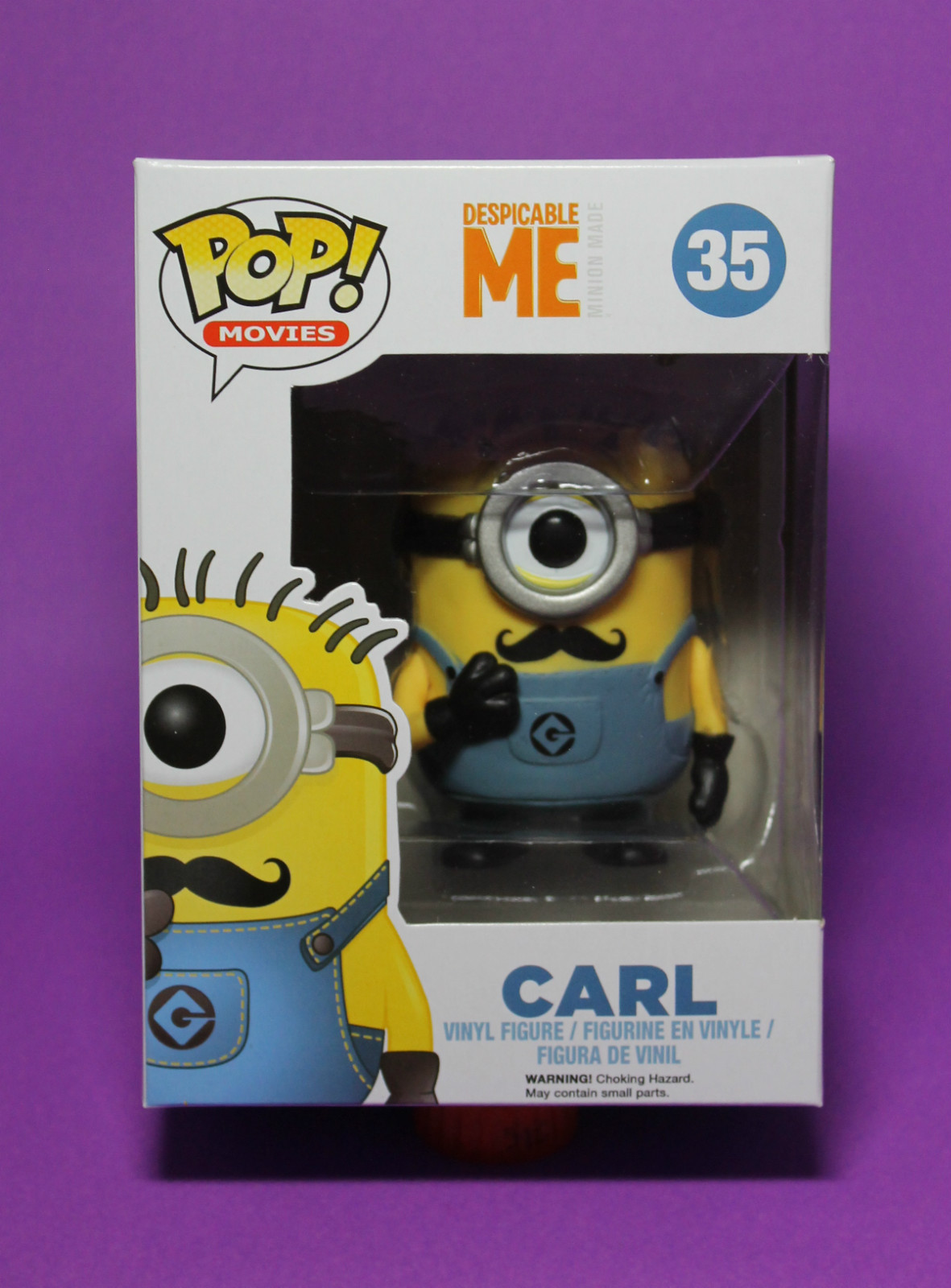 FUNKO POP MOVIES DESPICABLE ME 2 #35 CARL WITH MUSTACHE~MOUSTACHE VINYL ...