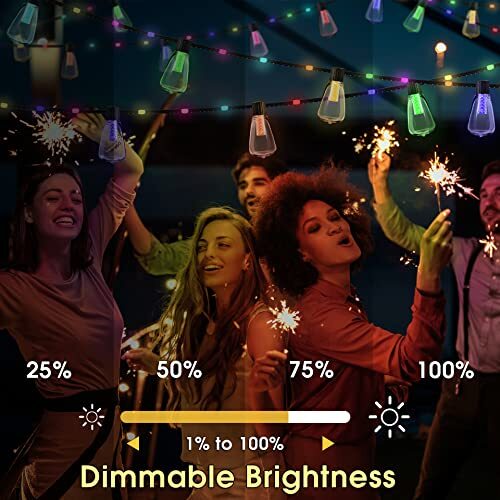 Smart Outdoor String Lights, 50ft APP Control LED Patio Lights Waterproof Caf... | eBay