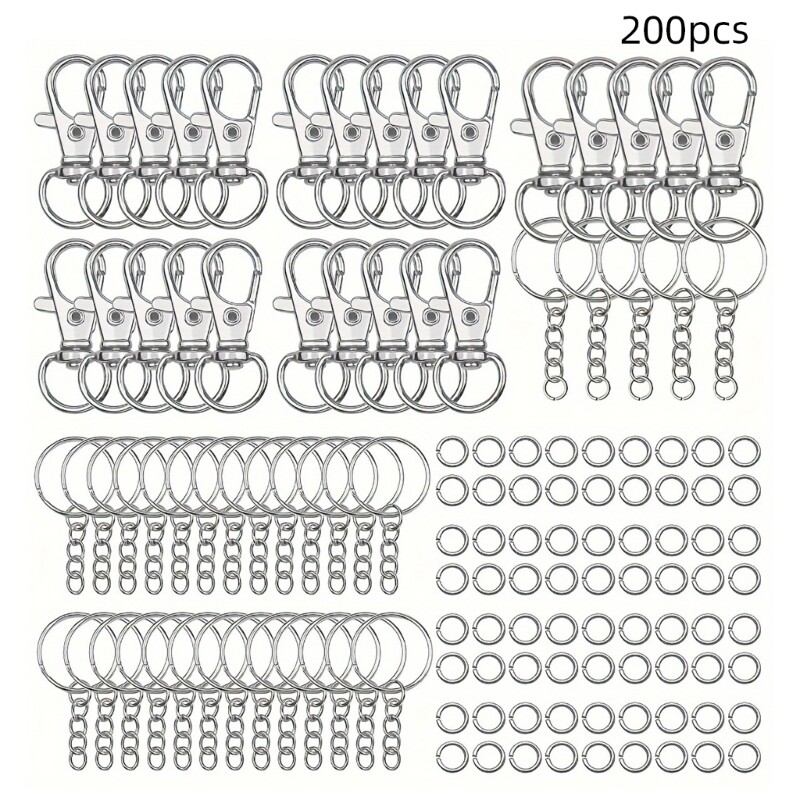 Practical Keyring Accessory Metal Keyring Keychain Split Rings Keyfob ...