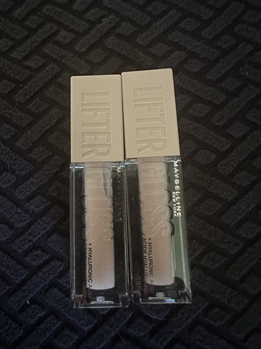 LOT OF 2! MAYBELLINE LIFTER GLOSS #002 ICE HYALURONIC ACID 0.18 OZ ...