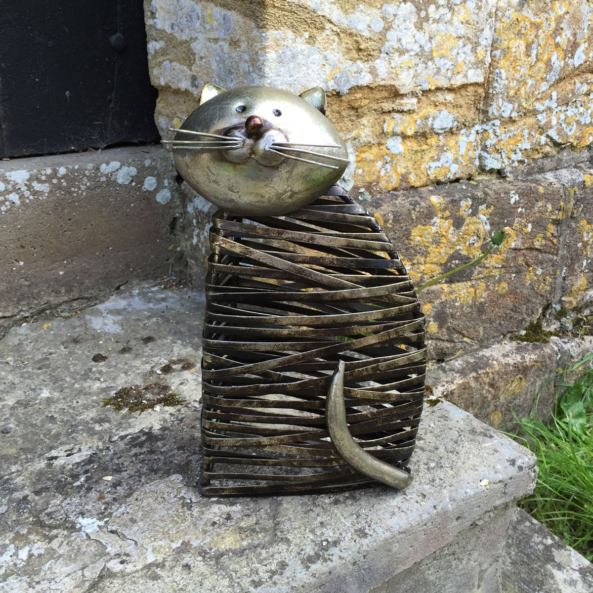 Metal Cat Ornament Sculpture Statue Figurine Garden Home Ornaments ...