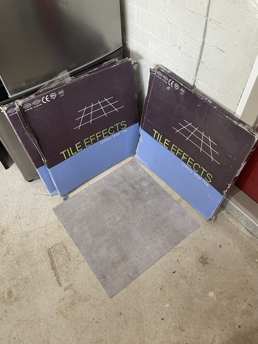 Tile Effects Vinyl Tiles 600x600x3mm Concrete Grey | eBay