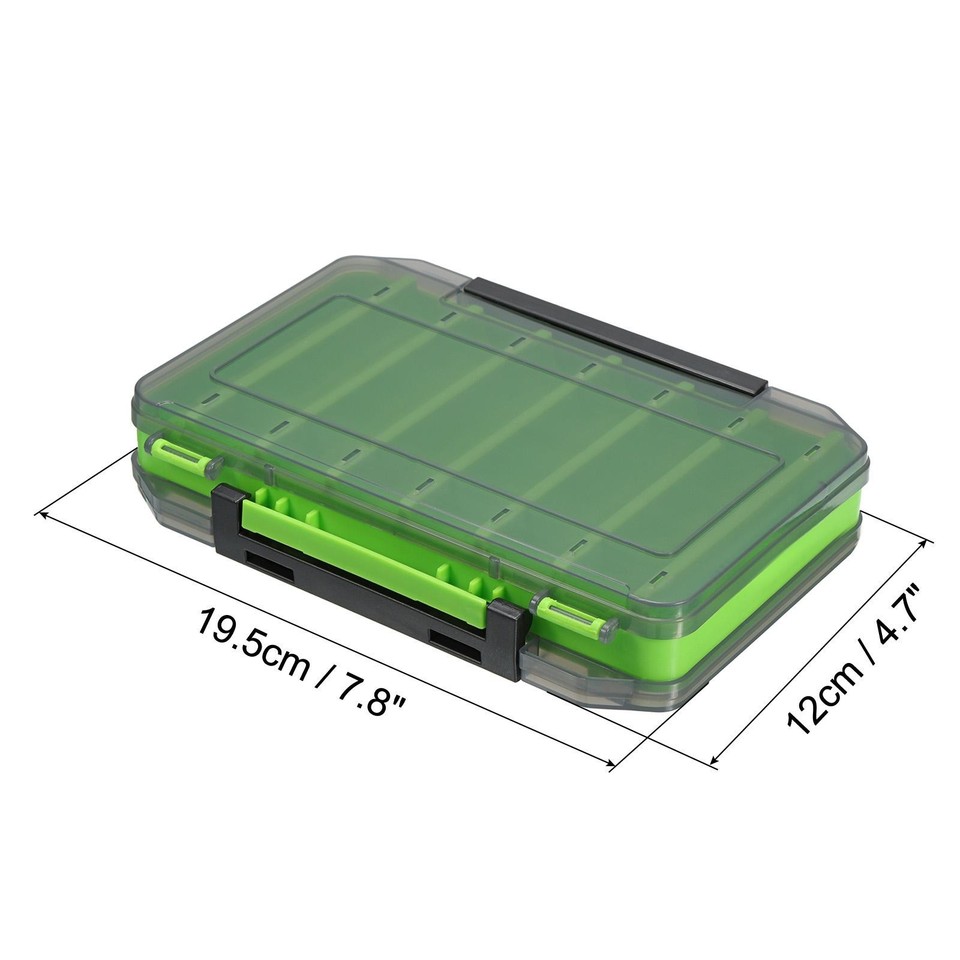 Two-Sided Plastic Box Fishing Lure Tackle 14 Grids Storage Container ...