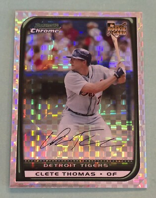 2008 Bowman Chrome CLETE THOMAS #213 Rookie X-Fractor #/250 Detriot ...