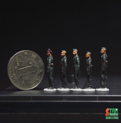 1/72 5Pcs/Set Alloy German Weitmann Tiger Tank S04 Vehicle Crew Soldier ...