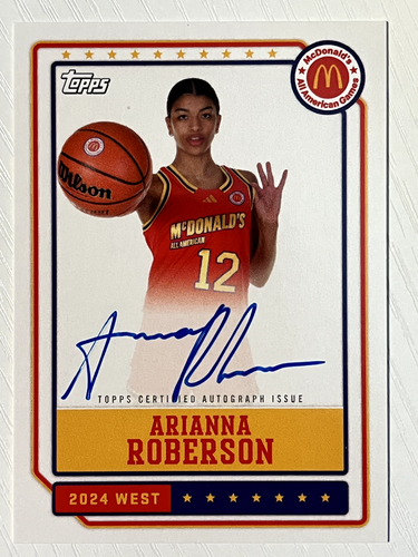 Arianna Roberson 2024 Topps Chrome McDonald's AA On Card Auto Autograph ...