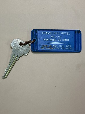 "Travelers Hotel" Motel Room Key Fob & Key Montrose Colorado #14 | eBay