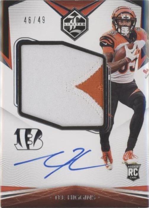 2020 Panini Limited - Rookie Patch Autographs Variation Tee Higgins ...