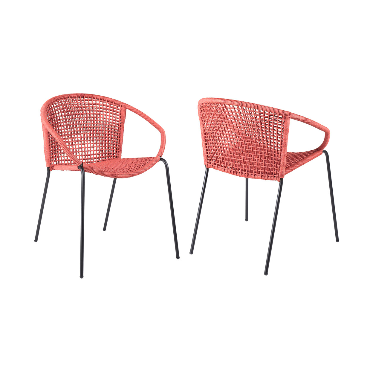 Dining Chair With Interwoven Geometric Seat And Back Set Of 2 Pink ...