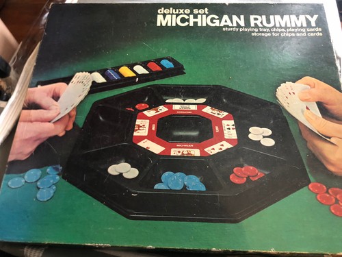 VINTAGE MICHIGAN RUMMY DELUXE SET PLASTIC GAME BOARD #2467 CARD GAME ...