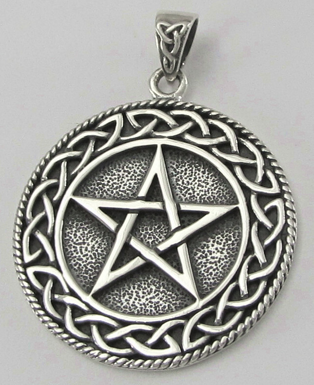 Sterling Silver Celtic Knot Pentacle Pendant Pentagram Knotwork Jewelry ...