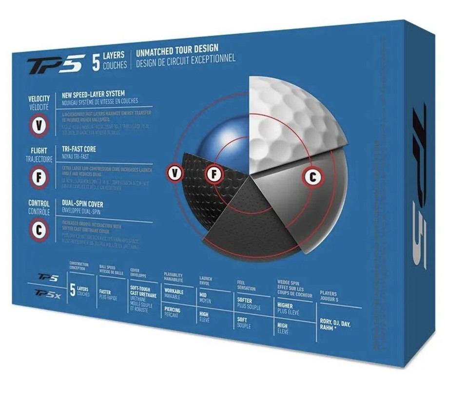 TaylorMade TP5 Golf Balls - White (One Dozen) (M7152701) (Brand New in ...