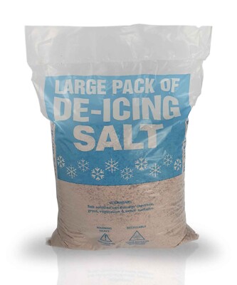 25KG Bag Rock Salt De Icing Snow Ice Clear Driveways Road Path Gritting ...