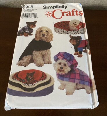 Simplicity Crafts #8928 Sewing Pattern Dog Coats Dog Bed Covers All ...