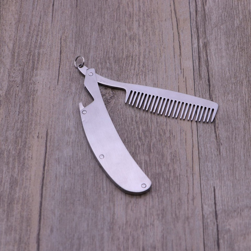 Anti-static Beard Comb Snag Comb Fine Tooth Beard Comb Metal Head Hair ...