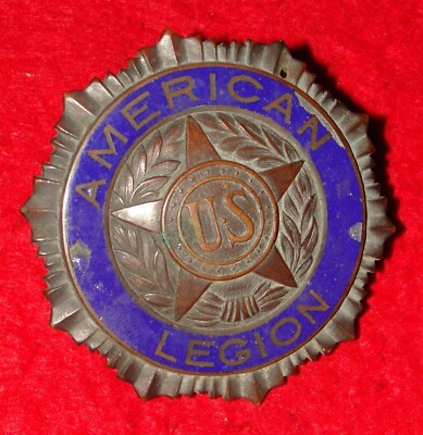 Antique Enameled American Legion Car Bumper Tag / Emblem by LF Grammes ...