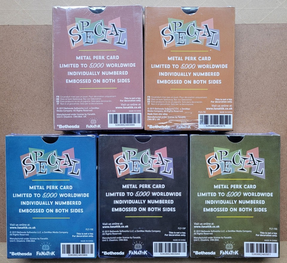 Fallout - Perk Card Replica (Agility, Charisma, Endurance, Perception ...