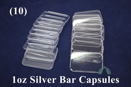 10 AIRTITE HOLDERS (CAPSULES) FOR 1oz SILVER BARS, Air-tite Silver Bar ...
