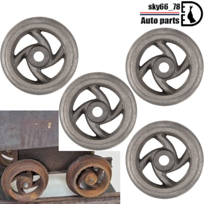 4Pack Mining Ore Car Small Track Mine Cart Wheel Cast Iron 7 1/4 Dia ...