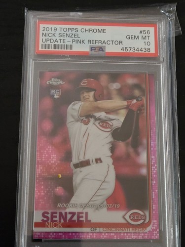 2019 TOPPS CHROME NICK SENZEL UPDATE PINK REFRACTOR PSA 10 GEM MINT ...