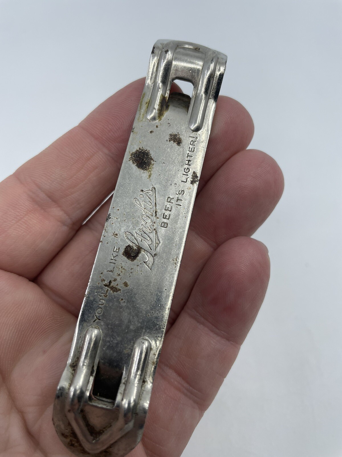 Strohs Beer Bottle Opener Can Piercer Brewery Detroit MI Church Key Vtg ...