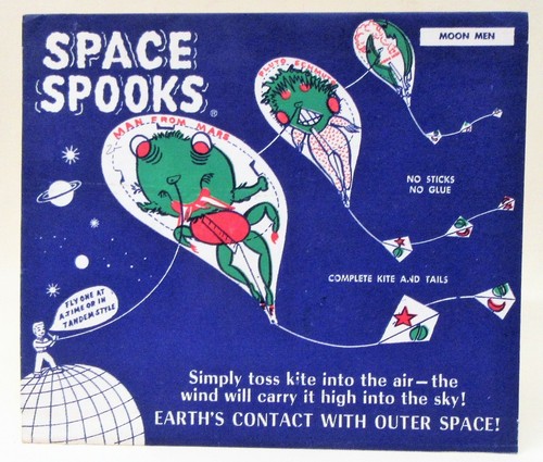 1950's SPACE SPOOKS "MOON MEN" punch-out kite ALIEN MONSTER Frank Roe ...