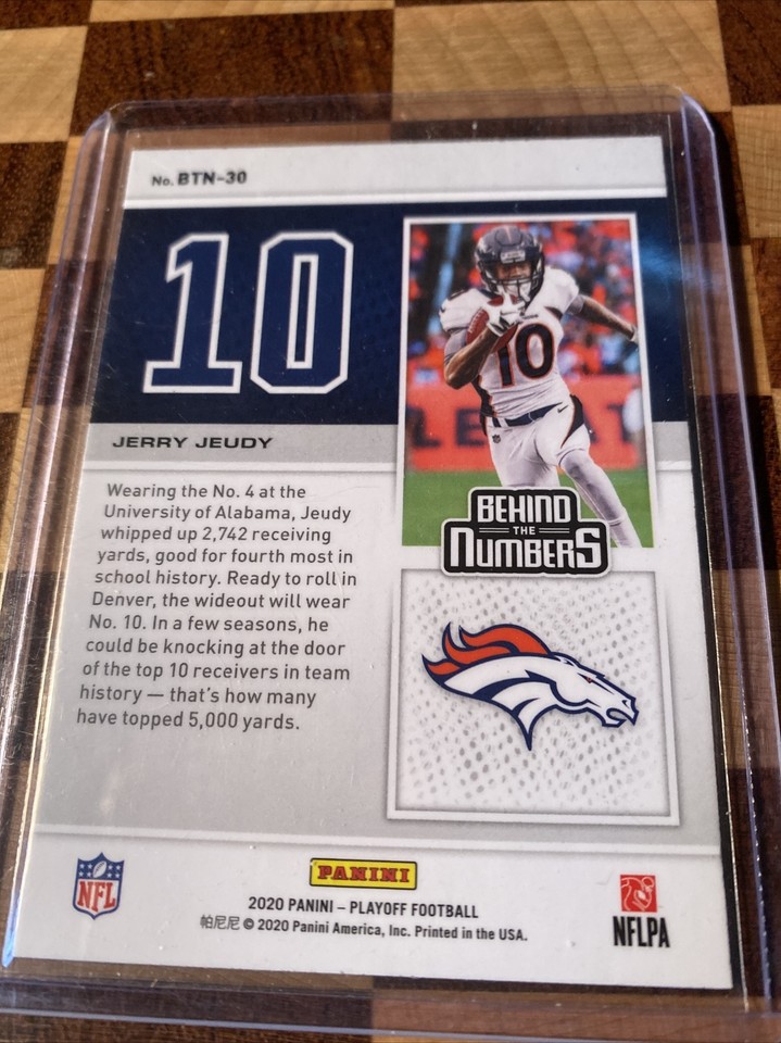 2020 Playoff Behind The Numbers Rookie Jerry Jeudy #BTN-30 DENVER ...