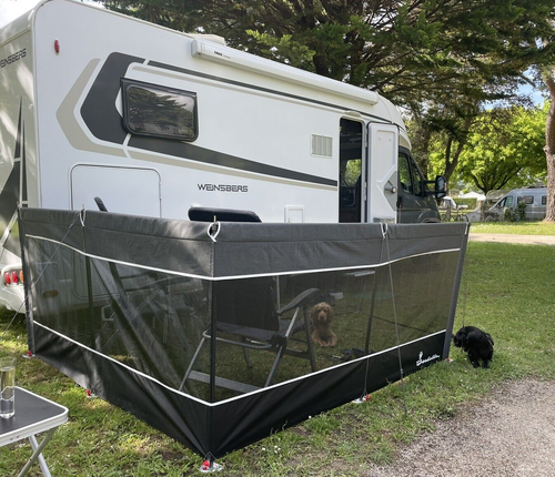 Isabella Windscreen Windbreak Windshield 4-sided Ventus - Granite/Black ...